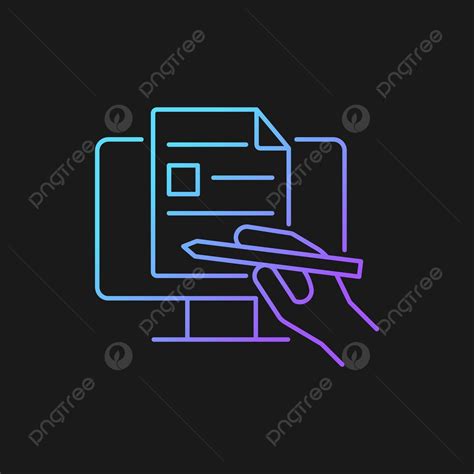 Vector Icon Of Gradient Digital Writing For Darkthemed Design Vector Neon Nightmode Contour