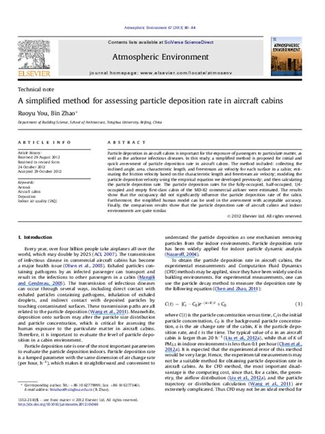 Pdf A Simplified Method For Assessing Particle Deposition Rate In