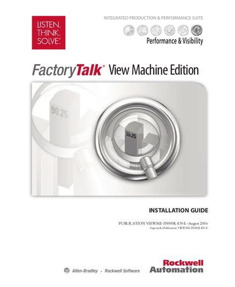 Rockwell Automation Factorytalk View Machine Edition User Manual