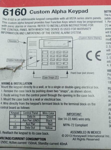 Honeywell 6160 Custom Alpha Alarm Keypad Surplus Select