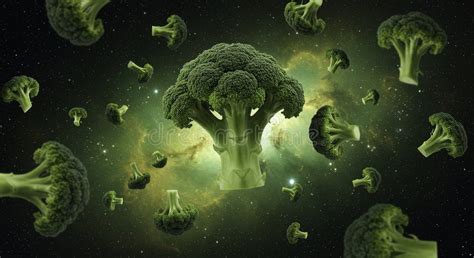 Cosmic Broccoli A Galaxy Of Greens Stock Illustration Illustration Of Fiction Creative