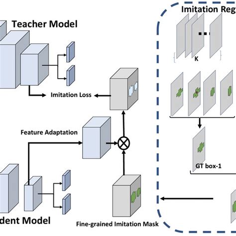 an illustration of the proposed fine grained feature imitation method