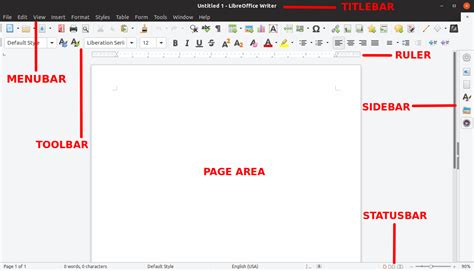 Libreoffice Writer The User Interface