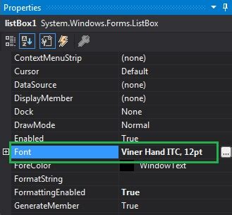 如何在 C 中设置 ListBox 的字体 码农参考