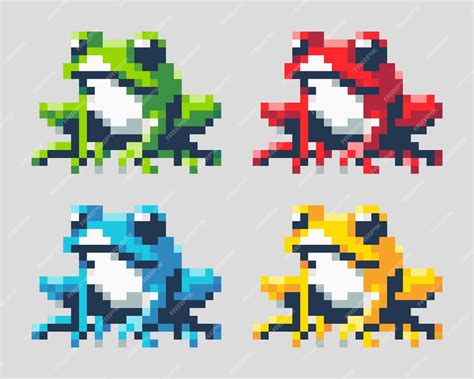 Premium Vector Tiny Pixel Art Cartoon Character Set Pixel Art Style