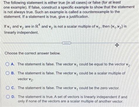 Solved The following statement is either true (in all cases) | Chegg.com