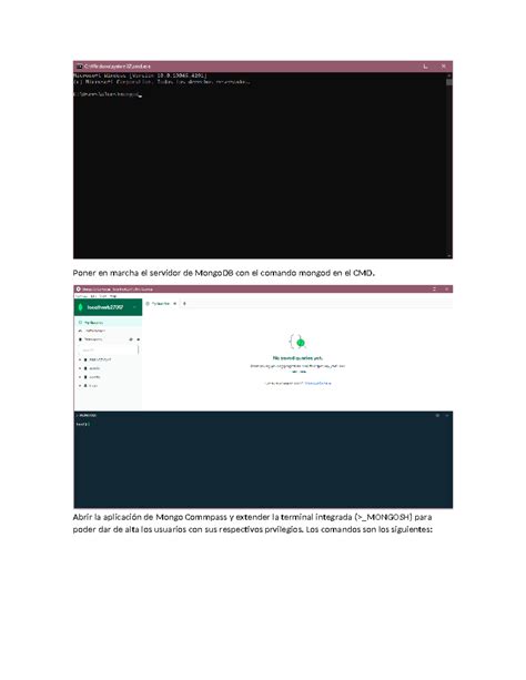 Poner En Marcha El Servidor De Mongo Db Con El Comando Mongod En El Cmd Abrir La Aplicaci N De