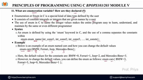 what are enumeration variables pop using c vtu semester exam