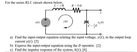 Solved For The Series Rlc Circuit Shown Below Xn Y0