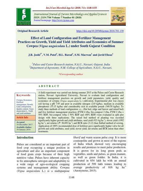 J R Joshi Et Al Pdf Legume Fertilizer