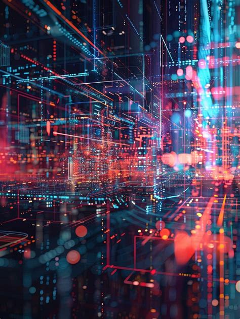 a digital abstract depicting massive information streams complex