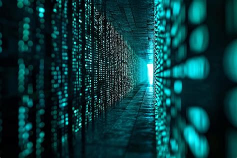 Premium Photo Infinite Tunnel Of Binary Code Representing Matrix Ai