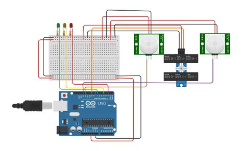 Circuit Design Porta Automática Com 2 Pir Tinkercad