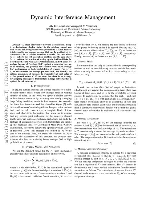 Full Article Dynamic Interference Management