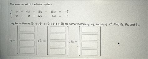 Solved The Solution Set Of The Linear Chegg