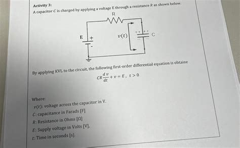 Solved Activity A Capacitor C Is Charged By Applying A Chegg