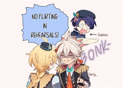 Scaramouche Aether And Kaedehara Kazuha Genshin Impact Drawn By