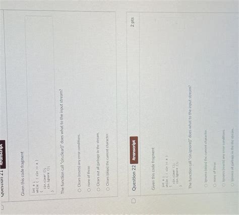Solved What Is Displayed By The Following C Code Fragment