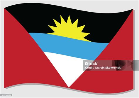 앤티가 바부다 벡터 그래픽의 깃발을 흔들다 안티구안과 바부단 국기 일러스트를 흔드는 바람에 앤티가 바부다 국가 플래그 물결