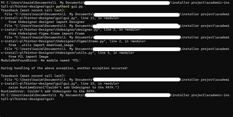 ModuleNotFoundError Couldn T Add Tkdesigner To The PATH Error Issue ParthJadhav