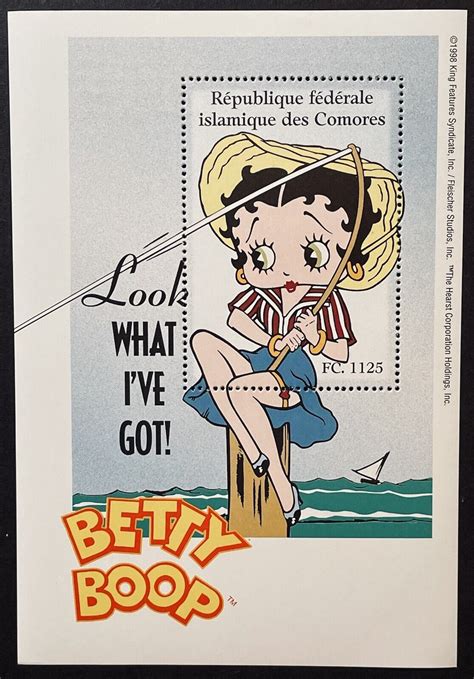 Comoro Islands Betty Boop Stamps Ss 1998 Mnh Animated Cartoon