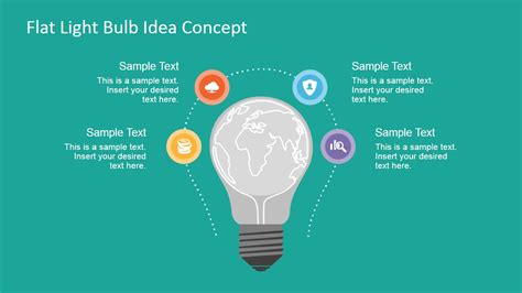 Flat Light Bulb Idea Concept For PowerPoint SlideModel