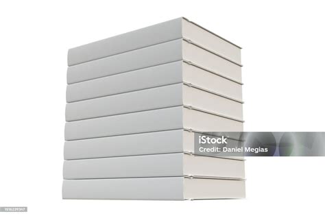 고립된 배경에 있는 몇 권의 빈 흰색 양장본 책 모형에 적합 모형에 대한 스톡 사진 및 기타 이미지 모형 책 더미 Istock