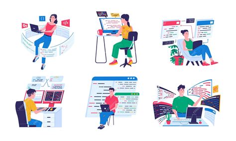 Premium Vector Programmer And Coders Backend Software Engineers