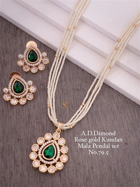 Big Stone Party Wear Rose Pendal Set At Rs 750set In Surat Id