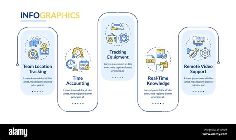 real time tracking and monitoring rectangle infographic vector stock