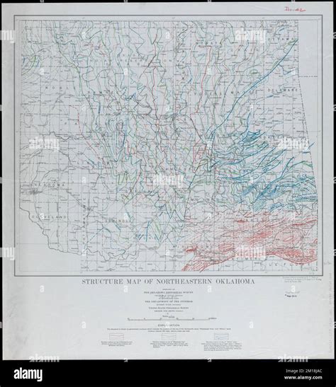 Structure Map Of Northeastern Oklahoma Oklahoma Maps Geology