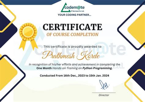 prathamesh korde on linkedin codemate internship python