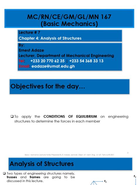 Lec 7 Analysis Of Structures Pdf Truss Force