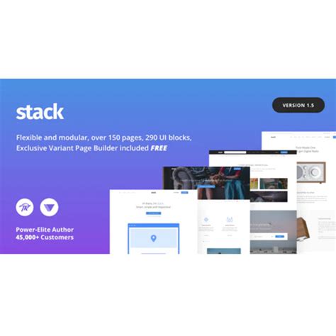 stack multi purpose wordpress theme with variant page builder