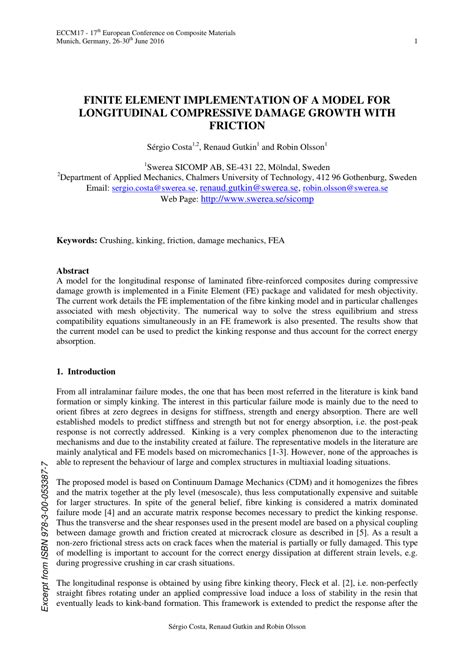 Pdf Finite Element Implementation Of A Model For Longitudinal