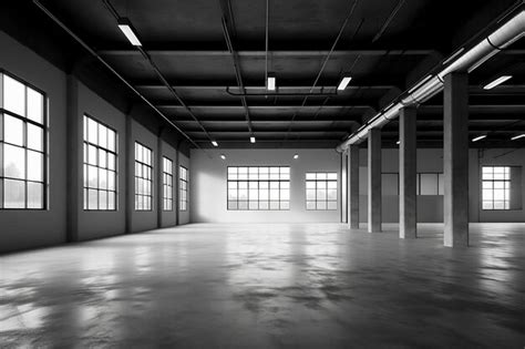 Premium Ai Image Empty Industrial Space Interior