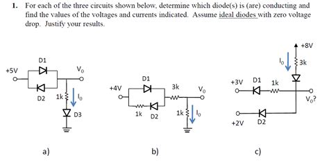 solved 1 for each of the three circuits shown below