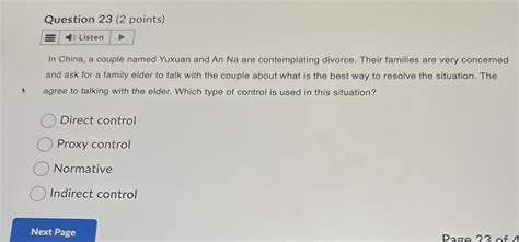 solved question 23 2 ﻿points listenin china a couple named