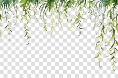 PNG Grass Element Border Plant Herbs Tranquility Premium AI Generated PSD