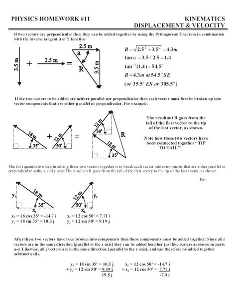Physics Vector Worksheet At Vectorified Com Collection Of Physics Vector Worksheet Free For