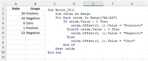 bucle if vba automate excel