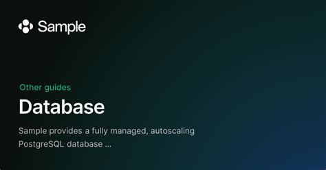 Database Sample Healthcare