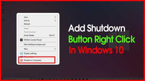 Add Shutdown Option On Right Click Menu In Windows 10 Easily In 2021