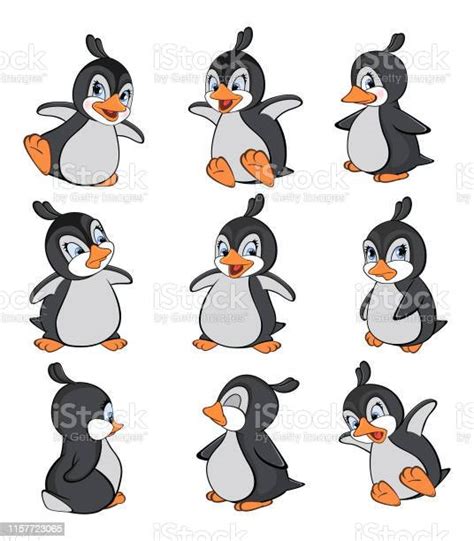 당신이 디자인및 컴퓨터 게임을위한 귀여운 만화 캐릭터 펭귄의 벡터 세트 그림 0명에 대한 스톡 벡터 아트 및 기타 이미지 0명 검은색 극지 기후 Istock
