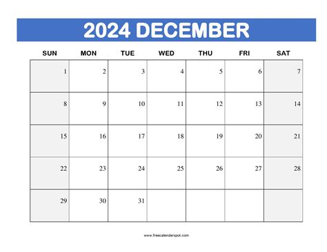 Free December 2024 Calendar Printable Pdf Word