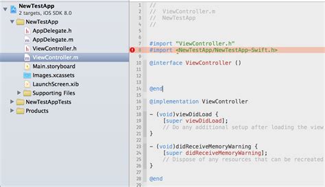 ios importing project swift h into a objective c class file not