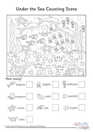 Under The Sea Counting Scene Worksheet Artofit