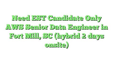 Quickhirenow On Linkedin Need Est Candidate Only Aws Senior Data