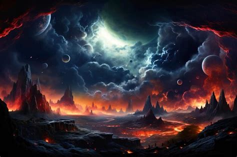 Deep Space With Nebulae Star Galaxies Astronomical Universe Colored Landscape Ai Generated