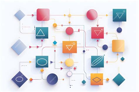 Premium Photo Illustrative Business Flowchart Displaying Sequential Process Steps Tasks And